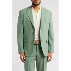Nordstrom Henrik Trim Fit Solid Stretch Wool Suit Jacket Green Iceberg