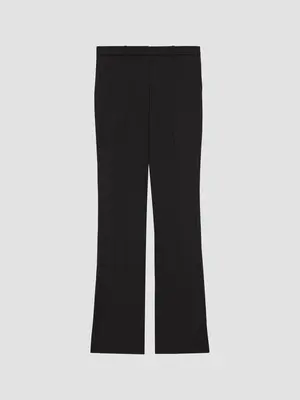 Theory Stretch Wool Straight Full-length Trousers - Black