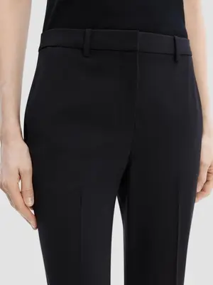 Theory Stretch Wool Straight Full-length Trousers - Black