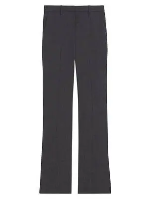 Theory Stretch Wool Straight Full-length Trousers Charcoal Melange
