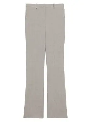 Theory Stretch Wool Straight Full-length Trousers Cinder Melange