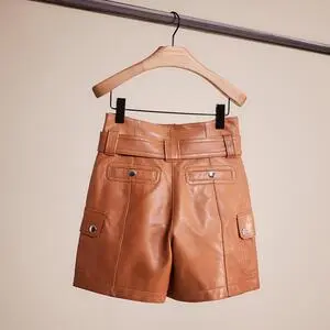 COACH Restored Leather Belted Shorts