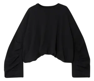 Dries Van Noten Ruched Cropped Cotton-jersey Sweater - Black