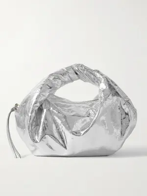 Dries Van Noten Gathered Metallic Tote