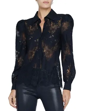 L'Agence Jenica Lace Blouse - Black