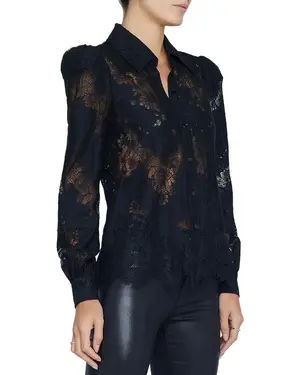 L'Agence Jenica Lace Blouse - Black