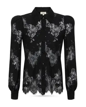 L'Agence Jenica Lace Blouse - Black