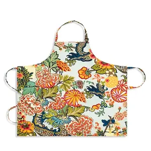 MATOUK Schumacher Linen Apron - Chiang Mai Dragon Aquamarine