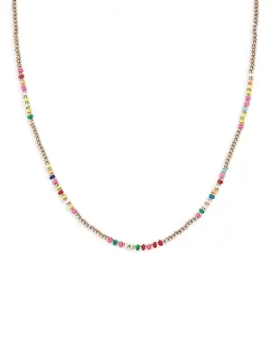 Aqua Beaded Necklace - Multi