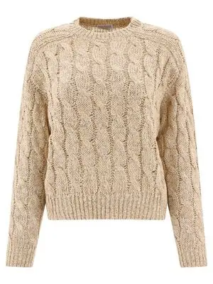 Brunello Cucinelli Brunello Cucinelli Sweater Woven With Paillette - Beige