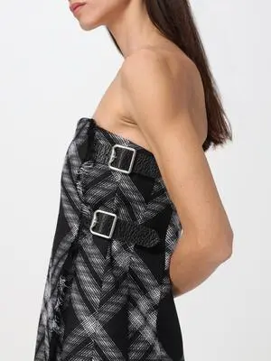 Burberry Plaid Strapless Midi Dress