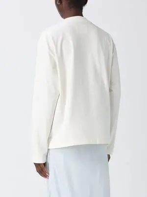 JIL SANDER Long Sleeve Cotton T-shirt With Logo - White