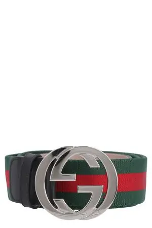 Gucci Web Belt With Double G Buckle In Multicolor - 33% Off  display picture 2