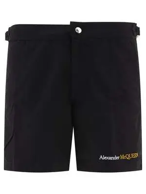 Alexander McQueen Nylon Swim Shorts - Black