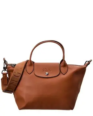 Longchamp Longchamp Le Pliage Xtra Small Leather Tote - Brown