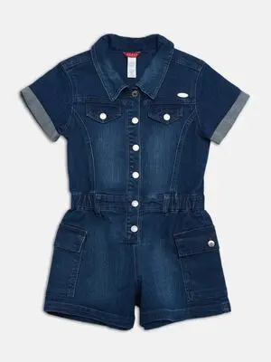 GUESS FACTORY Kerri Denim Romper (714) - Blue