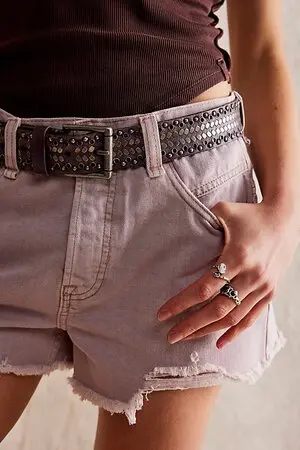 Free People We The Free Now Or Never Denim Shorts Pier Purple