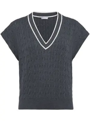 Brunello Cucinelli Cable-knit Cotton Vest