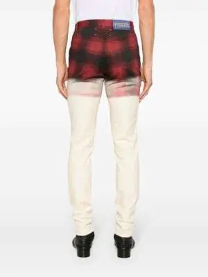 MAISON MARGIELA X Pendleton Checked Skinny Jeans - Neutrals