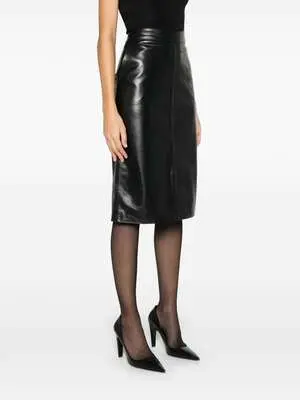 MANOKHI Leather Midi Skirt