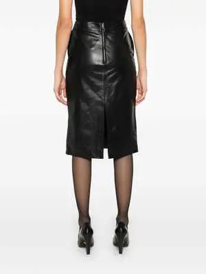 MANOKHI Leather Midi Skirt