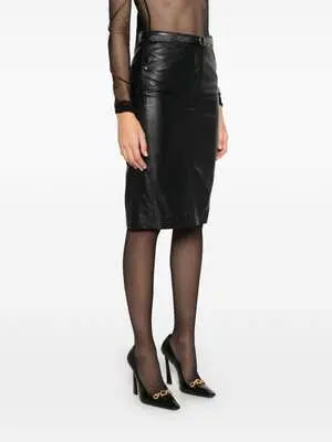 MANOKHI Dua Leather Midi Skirt