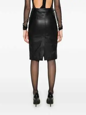 MANOKHI Dua Leather Midi Skirt