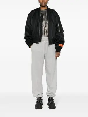 Gcds Embroidered-logo Track Pants - Grey