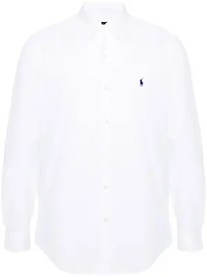 Polo Ralph Lauren Embroidered-logo Cotton Shirt - White