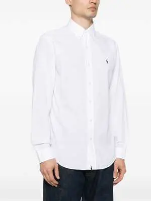 Polo Ralph Lauren Embroidered-logo Cotton Shirt - White
