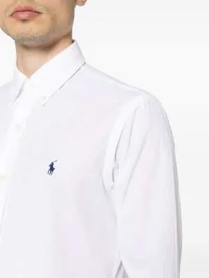 Polo Ralph Lauren Embroidered-logo Cotton Shirt - White