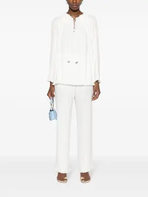 LANVIN Straight-leg Pleated Trousers - White