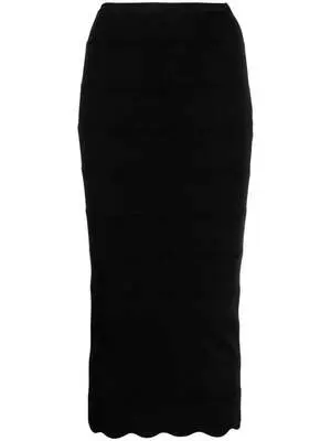 PATOU Wave Milano-knit Pencil Skirt - Black