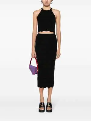 PATOU Wave Milano-knit Pencil Skirt