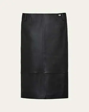 Marc Jacobs Leather Pencil Midi Skirt