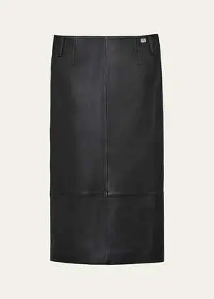 Marc Jacobs Leather Pencil Midi Skirt