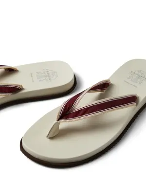 Brunello Cucinelli Stripe Detailed Flip Flops