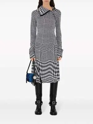 Burberry Houndstooth-pattern Midi Dress