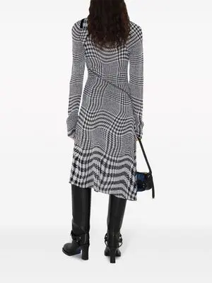 Burberry Houndstooth-pattern Midi Dress