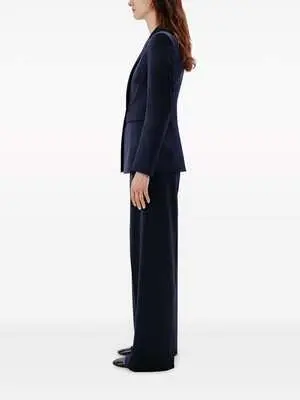 Another Tomorrow Wide-leg Tailored Trousers - Blue