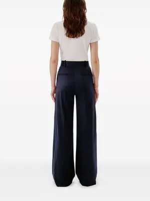 Another Tomorrow Wide-leg Tailored Trousers - Blue