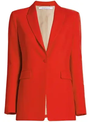 Another Tomorrow Single-breasted Merino Wool Blazer - Red