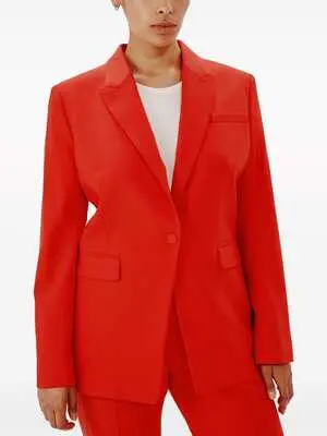 Another Tomorrow Single-breasted Merino Wool Blazer - Red