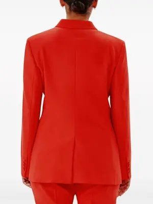 Another Tomorrow Single-breasted Merino Wool Blazer - Red