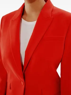 Another Tomorrow Single-breasted Merino Wool Blazer - Red