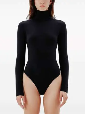 Another Tomorrow Roll-neck Long-sleeve Bodysuit - Black