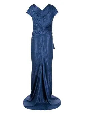 Talbot Runhof Draped Lurex Mermaid Gown