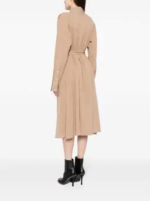 PETER DO Belted Waist Button-down Midi Dress - Neutrals