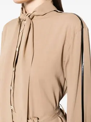 PETER DO Belted Waist Button-down Midi Dress - Neutrals
