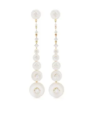 Fernando Jorge 18kt Gold Diamond And Mother-of-pearl Earrings - Yellow